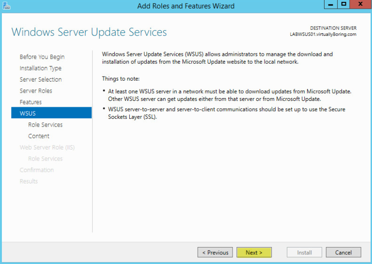 Deploy and Configure WSUS on Server 2012 R2 - Virtually Boring Deploy and Configure WSUS on Server 2012 R2 - Virtually Boring