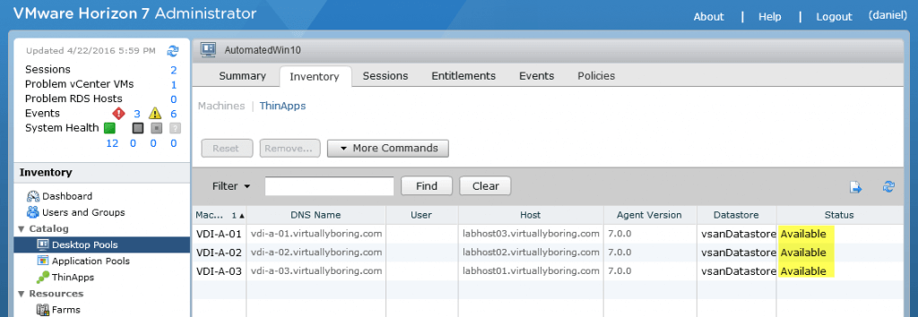 VMware Horizon View 7: Automated Desktop Pool [Part 7] - Virtually Boring