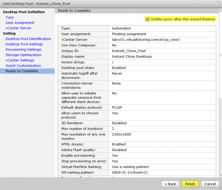 VMware Horizon View 7: Instant Clone Desktop Pool [Part 8] - Virtually ...