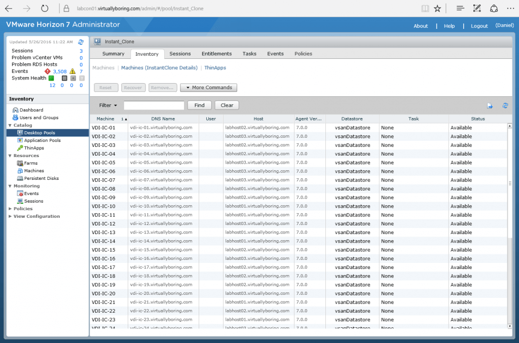Vmware Horizon View 7 Instant Clone Desktop Pool Part 8 Virtually Boring