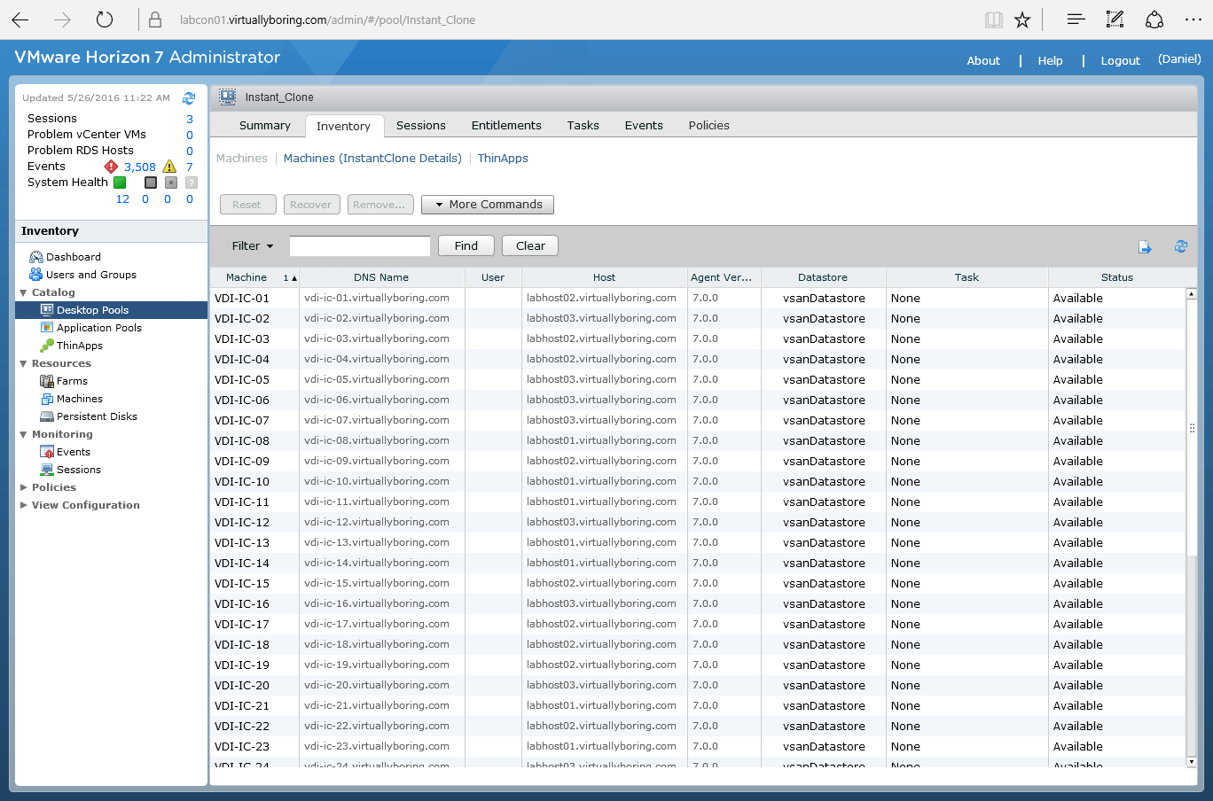 VMware Horizon View 7: Instant Clone Desktop Pool [Part 8] - Virtually ...